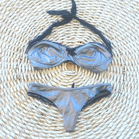 None | Swim | Silver Metallic Bikini | Poshmark